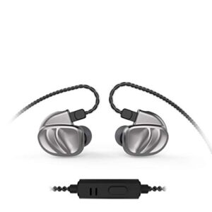 bqeyz kc2 quad drivers earphones hifi stereo headset noise isolating with detachable cable (kc2 silver with mic)