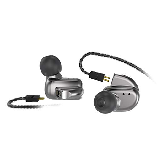 BQEYZ KC2 Quad Drivers Earphones HiFi Stereo Headset Noise Isolating with Detachable Cable (KC2 Silver with mic)