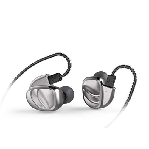 BQEYZ KC2 Quad Drivers Earphones HiFi Stereo Headset Noise Isolating with Detachable Cable (KC2 Silver with mic)