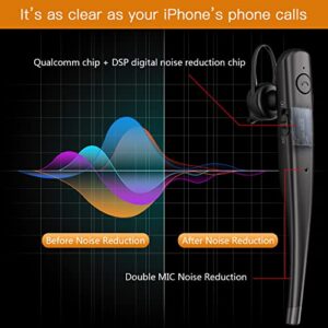 【Qualcomm Chips】 Bluetooth Headset, Wireless Headphone Business earpiece CVC8.0 Dual mic Noise Reduction V5.0 Earbuds HiFi Sound Quality 10 Hrs HD Talk Suitable for Sports/Business/Driver Driving