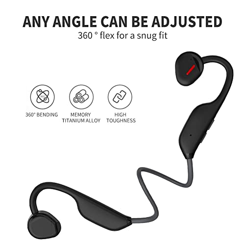 Lake Tent Open-Ear Bluetooth Sport Headphones,Air Conduction,Music Answer Phone Call for Running Hiking Driving Cycling (Black)