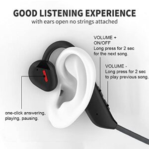 Lake Tent Open-Ear Bluetooth Sport Headphones,Air Conduction,Music Answer Phone Call for Running Hiking Driving Cycling (Black)