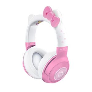 razer kraken bt headset: bluetooth 5.0-40ms low latency connection – custom-tuned 40mm drivers – beamforming microphone – powered by razer chroma – hello kitty & friends edition (renewed)