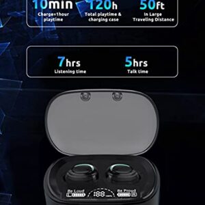 Volt Plus TECH Wireless V5.1 PRO Earbuds Compatible with Samsung Galaxy A73 5G IPX3 Bluetooth Touch Waterproof/Sweatproof/Noise Reduction with Mic (Black)