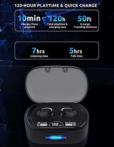 Volt Plus TECH Wireless V5.1 PRO Earbuds Compatible with Samsung Galaxy A73 5G IPX3 Bluetooth Touch Waterproof/Sweatproof/Noise Reduction with Mic (Black)