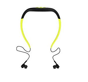 Waterproof Mp3 Headset Music Player, 8gb Memory Hi-fi Stero, FM Radio, Bluetooth Earphone for Swimming, Surfing, Running, Sports, Award-Winning Design (Yellow)