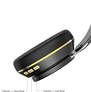 Bluetooth Headphones V5.1 with Mic, Wireless Headsets with Active Noise Canceling, Over-Ear ANC Stereo Headphones for Cell Phones Laptop Computer (Black)