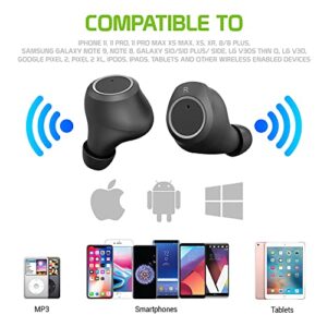 Wireless V5 Bluetooth Earbuds Compatible with Oppo Reno7 Pro 5G with Charging case for in Ear Headphones. (V5.0 Black)