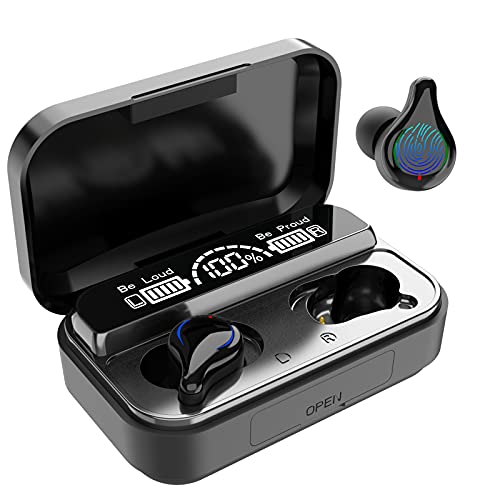 Wireless Earbuds, Bluetooth 5.2 in-Ear Headphones with 100H Playtime Charging Case, IPX5 Waterproof True Wireless Ear Buds,Stereo Sports Earphones with Built-in Mic Compatible with iPhone/Android