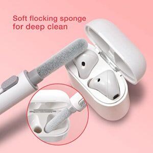 Cleaner Kit Compatible with Airpods, Earbuds Cleaning kit,Cleaning Pen with Brush for Bluetooth Earbuds Cleaner,Cellphones, Wireless Earphones,Laptop, Camera (White)