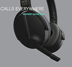 EPOS | SENNHEISER Adapt 563 (1000208) - Dual-Sided, Dual-Connectivity, Wireless, Bluetooth, Active Noise Canceling On-Ear Headset | Discreet Foldable Boom Mic | UC Optimized (Black)