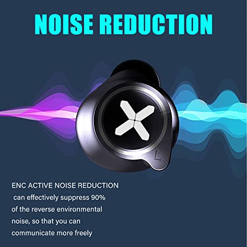 Mahipey Wireless Headphones Bluetooth 5.3 Noise Cancelling Wireless Gaming Earbuds with LED Power Display Microphone Hi-Fi Stereo Deep Bass Game/Music Mode IPX7 Waterproof Headset for iPhone/Android