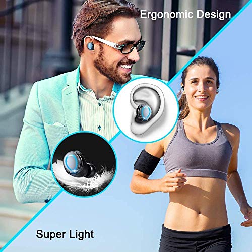 Wireless Earbuds, Bluetooth 5.0 Earbuds, Sport Headphones Earbuds with Battery Charging Case (2600 mAh) Waterproof Earbuds Noise Cancelling Microphone, LCD Display, for Sports/Working