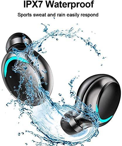 Wireless Earbuds, Bluetooth 5.0 Earbuds, Sport Headphones Earbuds with Battery Charging Case (2600 mAh) Waterproof Earbuds Noise Cancelling Microphone, LCD Display, for Sports/Working