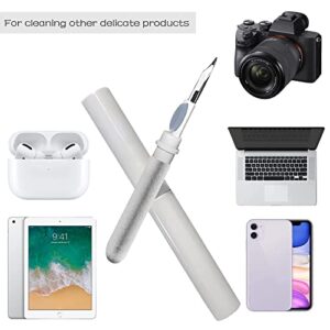 2 PCS Bluetooth Earbuds Cleaning Pen for Airpods - 3 in 1 Wireless Headphones Cleaning Kit Portable Earphone Brush Multifunctional Cleaner Kits for Earphones Charging Ports Mobile Phone, White