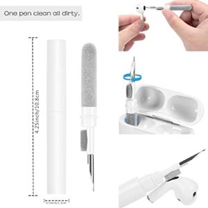 2 PCS Bluetooth Earbuds Cleaning Pen for Airpods - 3 in 1 Wireless Headphones Cleaning Kit Portable Earphone Brush Multifunctional Cleaner Kits for Earphones Charging Ports Mobile Phone, White