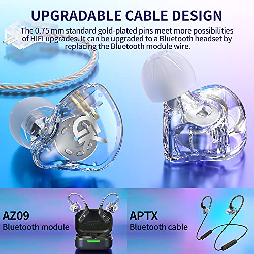 GK GST Wired Earbuds Headphones, in Ear Headphones Noise Cancelling, HiFi Earphones Stereo Bass IEM Type B Pin Earbuds(No Mic)