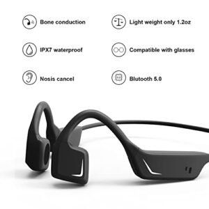 Open-Ear Wireless Bluetooth Bone Conduction Sport Headphones coclear Sweat Resistant Wireless Earphones with LED Light for Night Running Built (2)