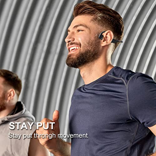 Open-Ear Wireless Bluetooth Bone Conduction Sport Headphones coclear Sweat Resistant Wireless Earphones with LED Light for Night Running Built (2)