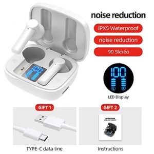 Wireless Earbuds Bluetooth Headphones 24hrs Play Back Sport Earphones,USB-C Charging Port with LED Display Ear Buds Built-in Mic Headset for Workout