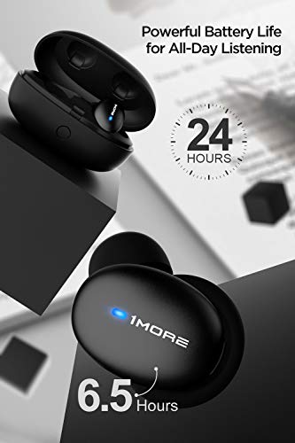 1MORE Stylish True Wireless in-Ear Headphones with Microphone, Black, E1026BT-I-BLACK