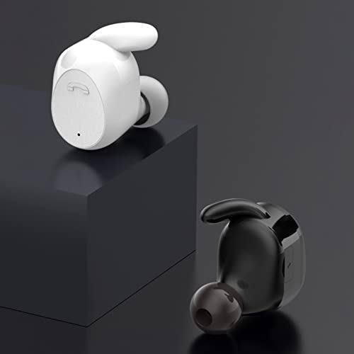 True Wireless Business Bluetooth5.0 Earbuds,Mini in-Ear Noise Canceling Monaural Premium Fidelity Sound Headphones Fast Pair Earphone Sports Headset for Office, White