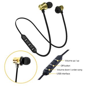 LUYANhapy9 Wired Headset Magnetic in-Ear Stereo Headset Earphone Wireless Bluetooth 4.2 Headphone Gift Black