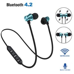 LUYANhapy9 Wired Headset Magnetic in-Ear Stereo Headset Earphone Wireless Bluetooth 4.2 Headphone Gift Black