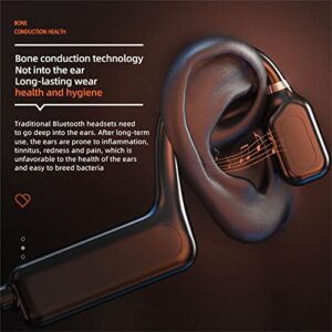 Wireless Bluetooth Bone Conduction Headphones 5.1 Ergonomic Intelligent Noise Reduction Earhook Earphone Lightweight Waterproof Sweatproof 8Hrs Playtime Bluetooth Headset for Sports (Red)