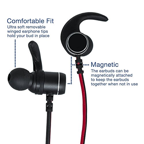 Emerson Wireless In-Ear Sweat Proof Bluetooth Earbuds Headphones with Universal Mic and Remote and Magnetic attraction ER106002