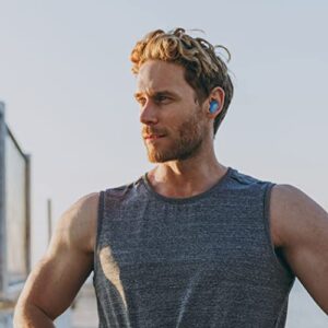 Morpheus 360 Spire True Wireless Earbuds TW1500L (Blue), Noise Isolation Touch Control Light-Weight Mini Sweat Proof Waterproof Earbuds with Deep Bass