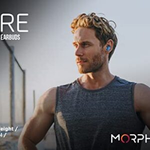 Morpheus 360 Spire True Wireless Earbuds TW1500L (Blue), Noise Isolation Touch Control Light-Weight Mini Sweat Proof Waterproof Earbuds with Deep Bass