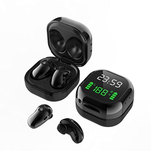 SMIDOW Wireless Earbuds Bluetooth in Ear Light-Weight Headphones Built-in Microphone Immersive Premium Sound with Charging Case (Black)