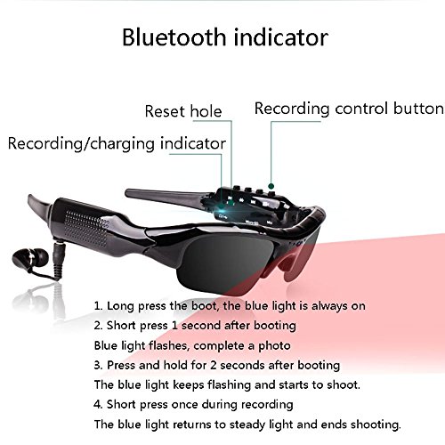 Smart Bluetooth Glasses Headset ，with Video Wireless Night Vision Polarized Sunglasses, Multi-Function Men's Bluetooth Headset ZDDAB