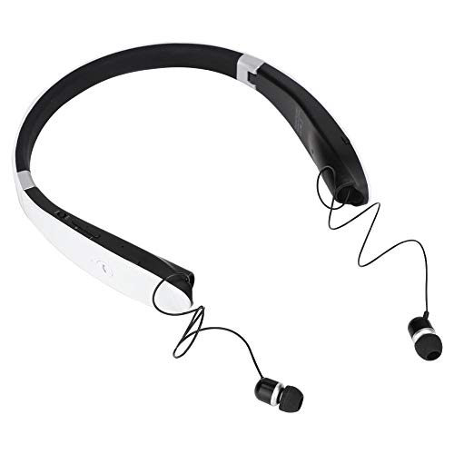 Neckband Wireless Headset Sports Stereo Bluetooth Headphones with Foldable Design Wideband Noise Reduction(Black White)