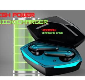 Premium Wireless Black Gaming Earbuds for Kids LESPRO Handsfree Calling Gamer Dual Microphone Bluetooth for Android iPhone Tablet