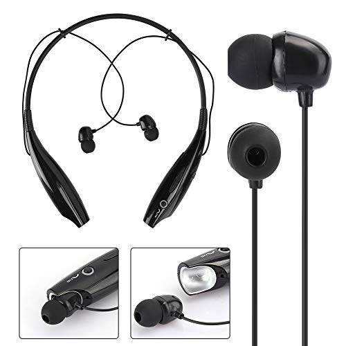 S erounder Bluetooth Headset 5.0,HV-800 HiFi Stereo Neckband Bluetooth Earphones Retractable Wireless Sports Earphone with Magnetic Earbuds for Sport,Running(Black)