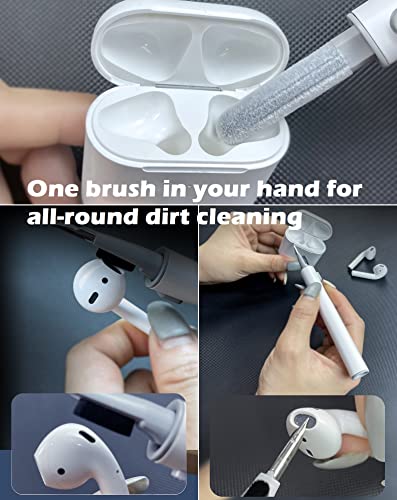 Bluetooth Earbuds Cleaning Pen for Airpods Pro,3 in 1 Multi-Purpose Cleaner Kit Soft Brush for Cleaning The Earwax,Dust in Bluetooth Headset Box,Camera,Mobile Phone