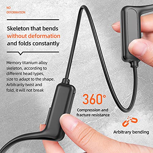 ZTGD G1-1 Wireless Bluetooth Bone Conduction Headphones Bluetooth-Compatible Earphone IPX5 Waterproof Ear Hook Swear-Proof Wireless Headphone for Sports Black