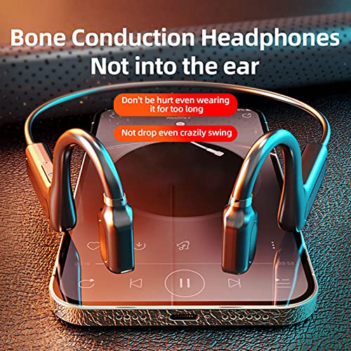 ZTGD G1-1 Wireless Bluetooth Bone Conduction Headphones Bluetooth-Compatible Earphone IPX5 Waterproof Ear Hook Swear-Proof Wireless Headphone for Sports Black