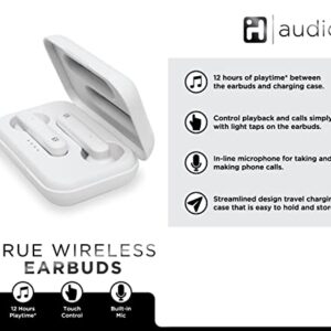 Bytech iHome Touch True Wireless Earbuds Charging Case Music Phone Conference Calls, 12 Hours Playtime