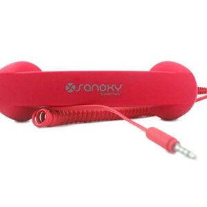 SANOXY Retro Handset -Old-School Style POP Handset for iPhone, iPad, iPod, and Android Phones (Red)