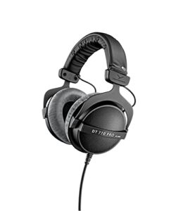 beyerdynamic dt 770 pro 80 ohm over-ear studio headphones in gray. enclosed design, wired for professional recording and monitoring