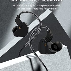 CCZ Melody in Ear Monitor, Dynamic Hybrid Dual Driver in Ear Earphones 1BA+1DD HiFi Wired Headphones Musicians IEM Upgrade Deep Bass Suitable for Bass Vocals Pop Folk ACG (No MIC, Transparent)