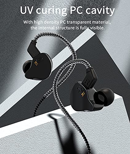 CCZ Melody in Ear Monitor, Dynamic Hybrid Dual Driver in Ear Earphones 1BA+1DD HiFi Wired Headphones Musicians IEM Upgrade Deep Bass Suitable for Bass Vocals Pop Folk ACG (No MIC, Transparent)