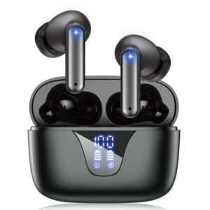 ziuty wireless earbuds, v5.3 headphones 50h playtime with led digital display charging case, ipx5 waterproof earphones with mic for android ios cell phone computer laptop sports