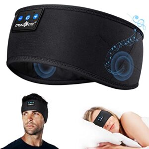 musicozy sleep headphones bluetooth headband, sports wireless earphones – sweat resistant earphones, sleeping headphone with ultra-thin hd stereo speaker for workout running cool gadgets unique gifts