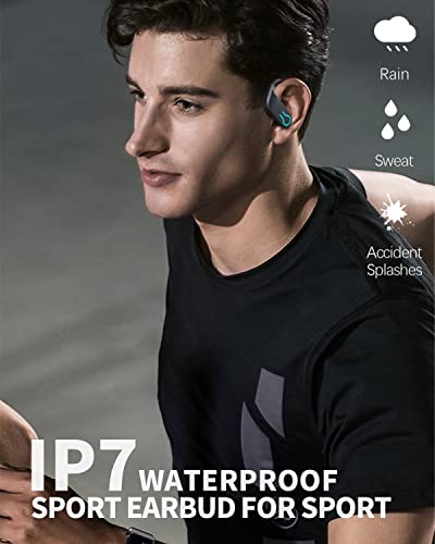 Bluetooth Headphones Wireless Earbuds Sports Over-Ear Bluetooth 5.3 Ear Buds with Earhooks 120H Playtime Wireless Headphones for Workout Waterproof Audifonos Bluetooth inalambricos LED Power Display