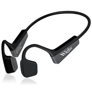 wigfar bone conduction headphones premium open-ear wireless bluetooth sport headphones with microphones, sweatproof waterproof wireless earphones for running, gym, hiking, cycling