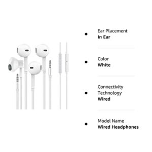 [2 Pack] WEIZY Aux Earbuds, Vize 3.5mm Wired Headphones Noise Isolating Earphones Volume Control & Built-in Microphone Compatible with iPhone/Samsung/Android/MP3/MP4